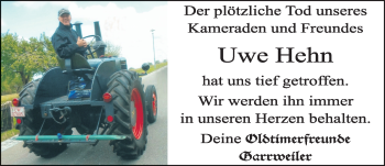 Traueranzeigen von Uwe Helm | Schwarzwälder Bote Trauer