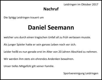 Traueranzeigen von Daniel Seemann | Schwarzwälder Bote Trauer