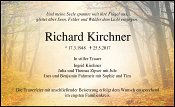 Traueranzeigen von Richard Kirchner | Schwarzwälder Bote Trauer