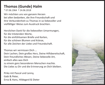 Traueranzeigen von Thomas (Gunde) Halm | Schwarzwälder Bote Trauer