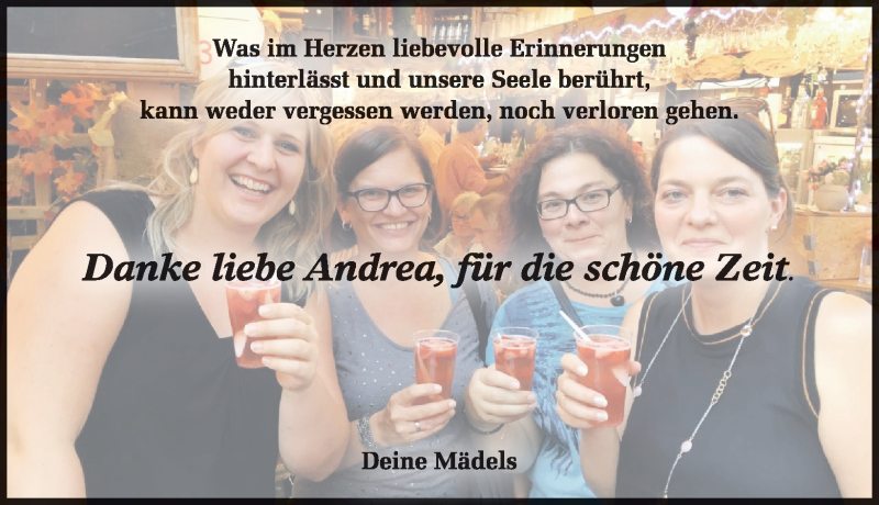 Traueranzeigen von Andrea Bopp | Schwarzwälder Bote Trauer