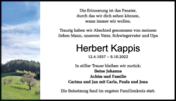 Traueranzeigen von Herbert Kappis | Schwarzwälder Bote Trauer