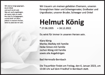 Traueranzeigen von Helmut König | Schwarzwälder Bote Trauer