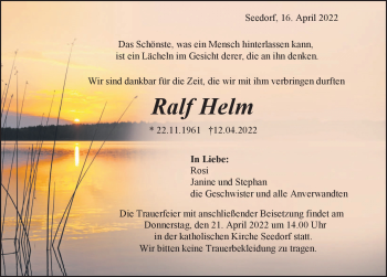 Traueranzeigen von Ralf Helm | Schwarzwälder Bote Trauer