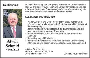 Traueranzeigen von Alwin Schmid | Schwarzwälder Bote Trauer