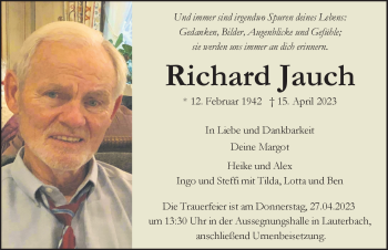Traueranzeigen von Richard Jauch | Schwarzwälder Bote Trauer