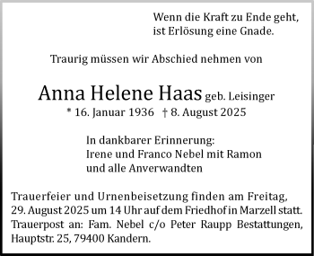 Gedenkkerzen von Anna Helene Haas | Schwarzwälder Bote Trauer