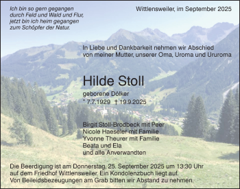 Traueranzeigen der letzten 14 Tage | Schwarzwälder Bote Trauer