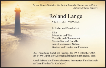 Traueranzeigen von Roland Lange | Schwarzwälder Bote Trauer
